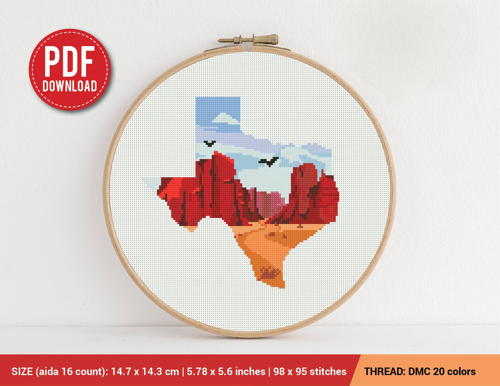 Texas State Silhouette Cross Stitch Pattern Embroidery - Etsy