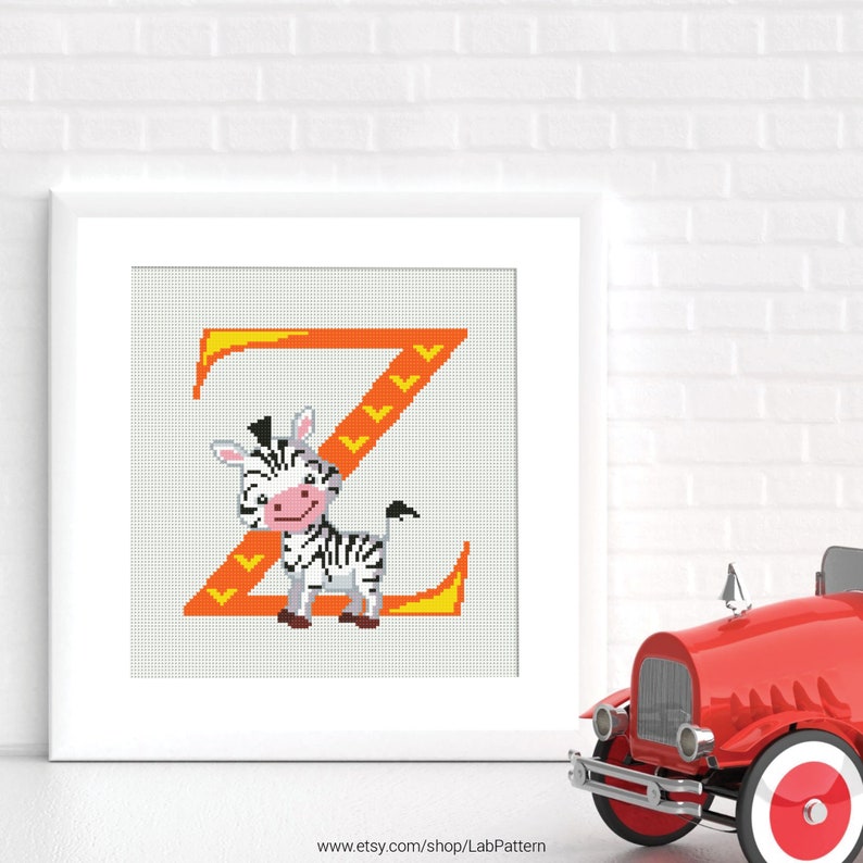Letter Z Zebra ABC Cross Stitch Pattern Embroidery Pattern | Etsy