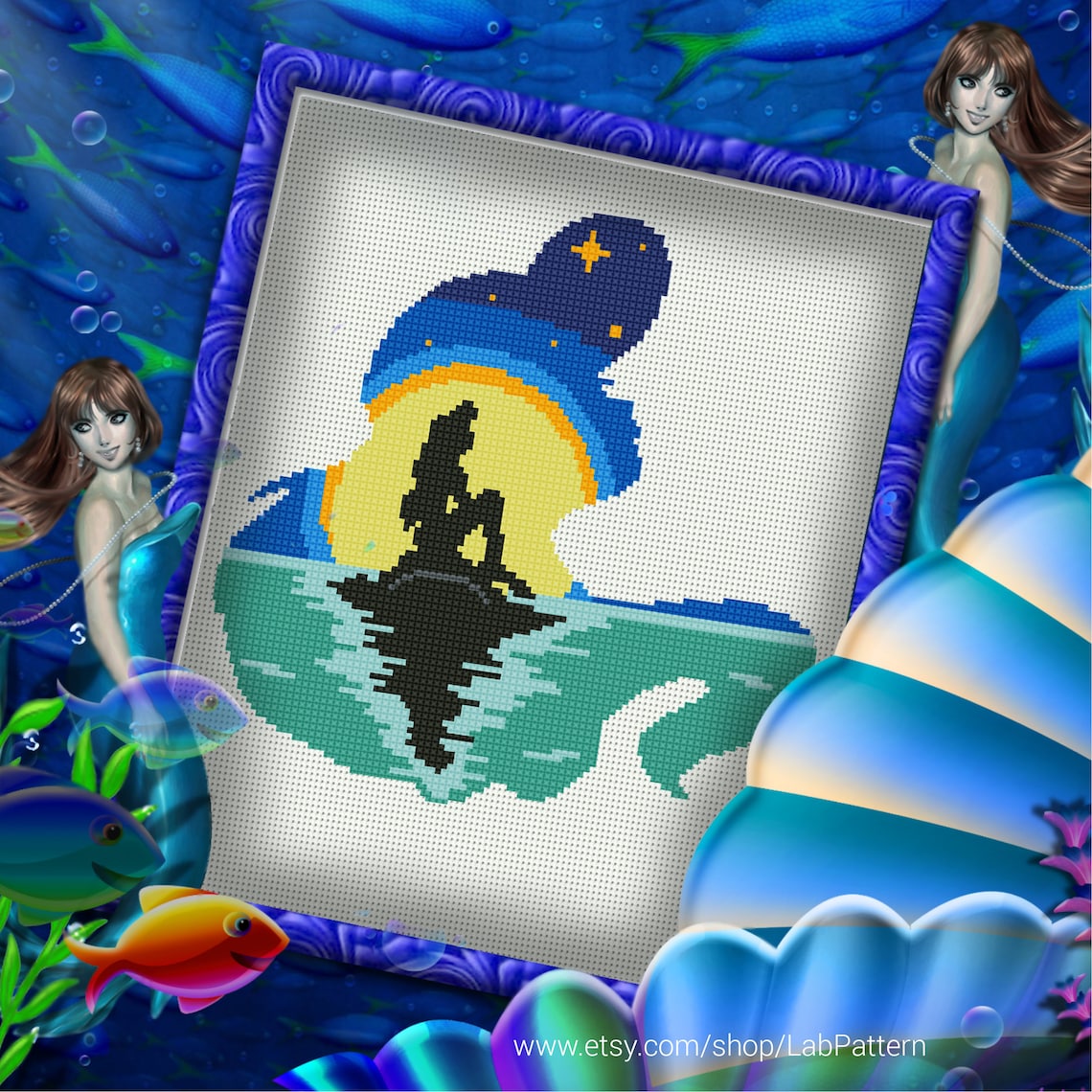 The little Mermaid Ariel Cross stitch pattern Embroidery | Etsy
