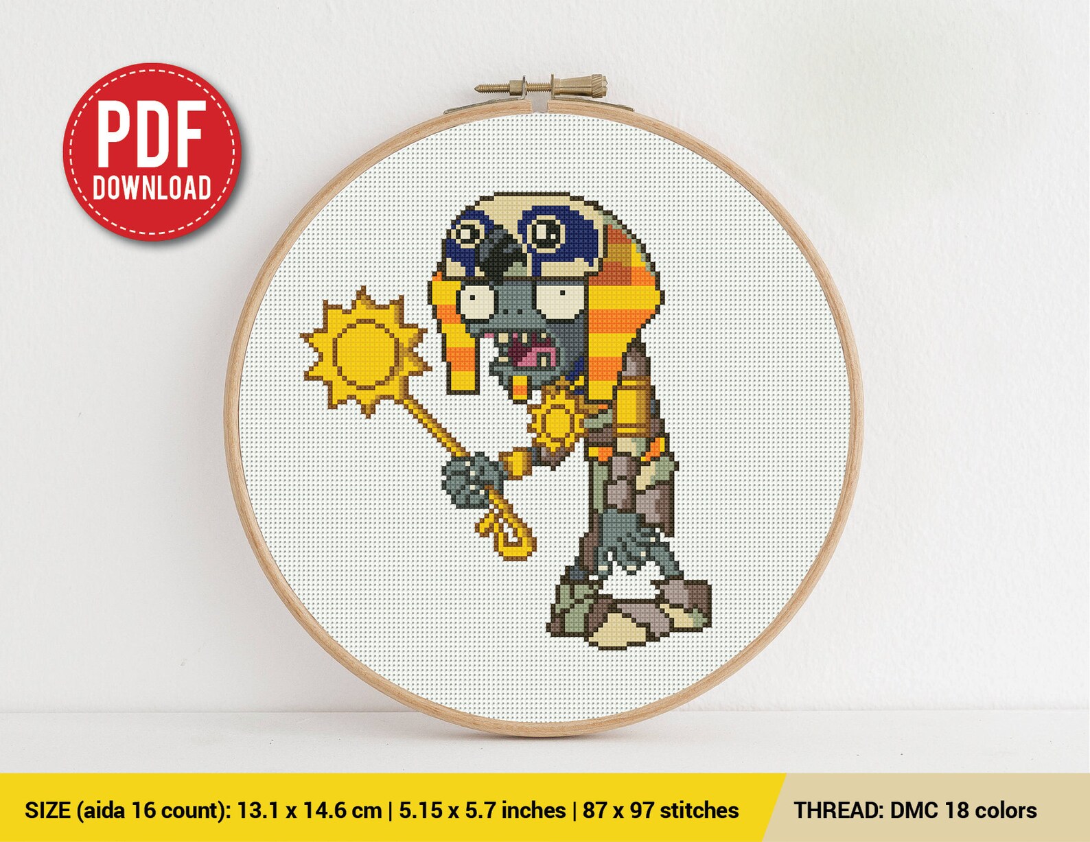 RA Zombie Plants Vs Zombies Cross Stitch Pattern Embroidery - Etsy