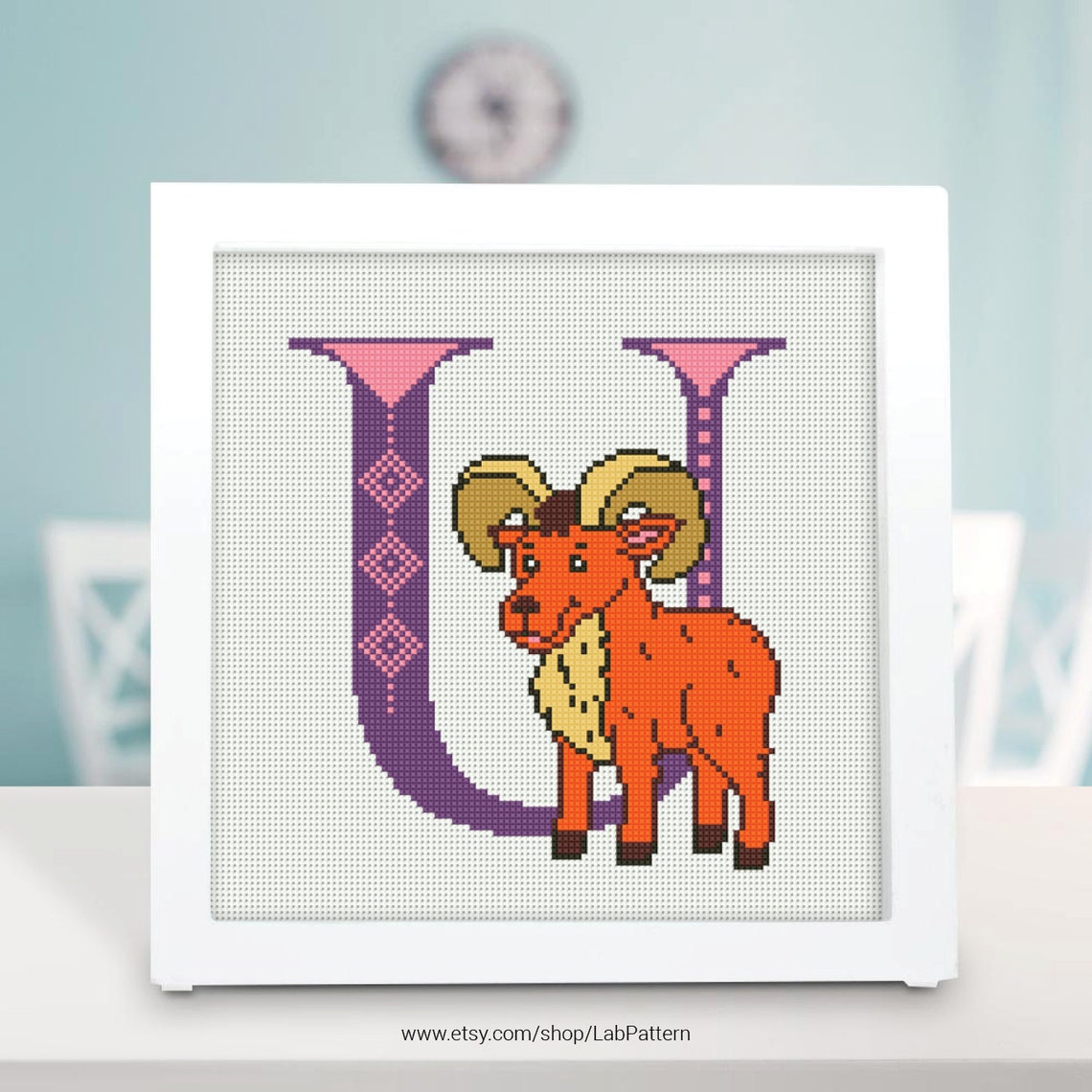 Letter U Urial ABC Cross Stitch Pattern Embroidery Pattern | Etsy