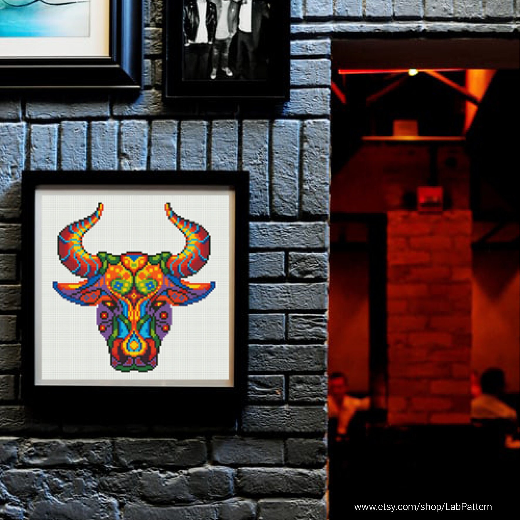 Mandala Bull Cross Stitch Pattern Embroidery Pattern | Etsy