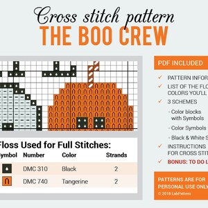 The BOO Crew Happy Halloween Cross Stitch Pattern Embroidery Pattern ...