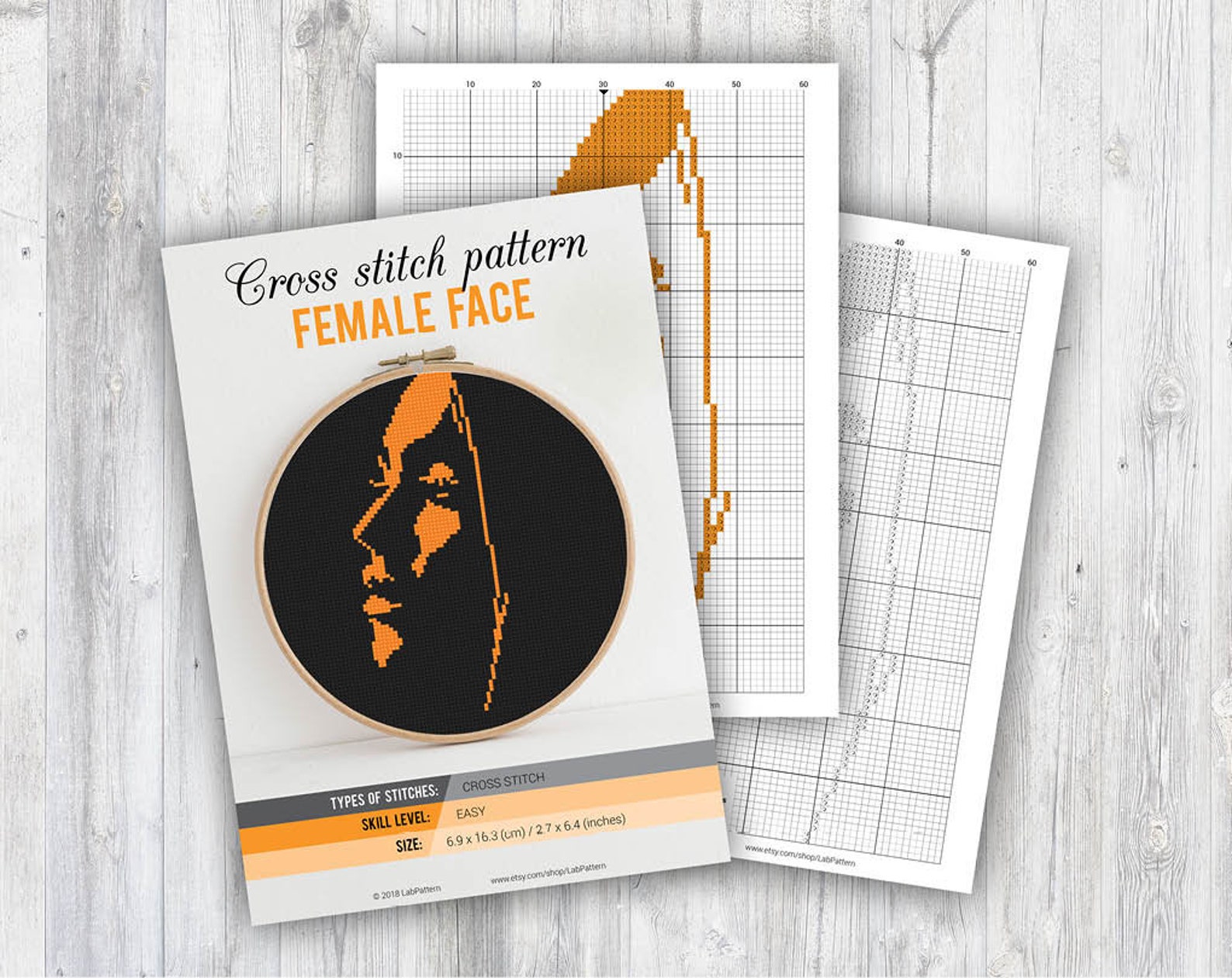 Female Face Cross Stitch Pattern Woman People Embroidery - Etsy