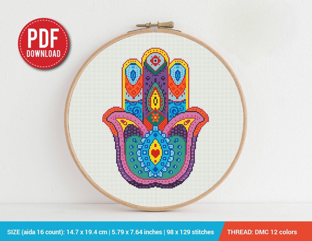 Mandala Hand Cross Stitch Pattern | Embroidery Pattern | Instant ...