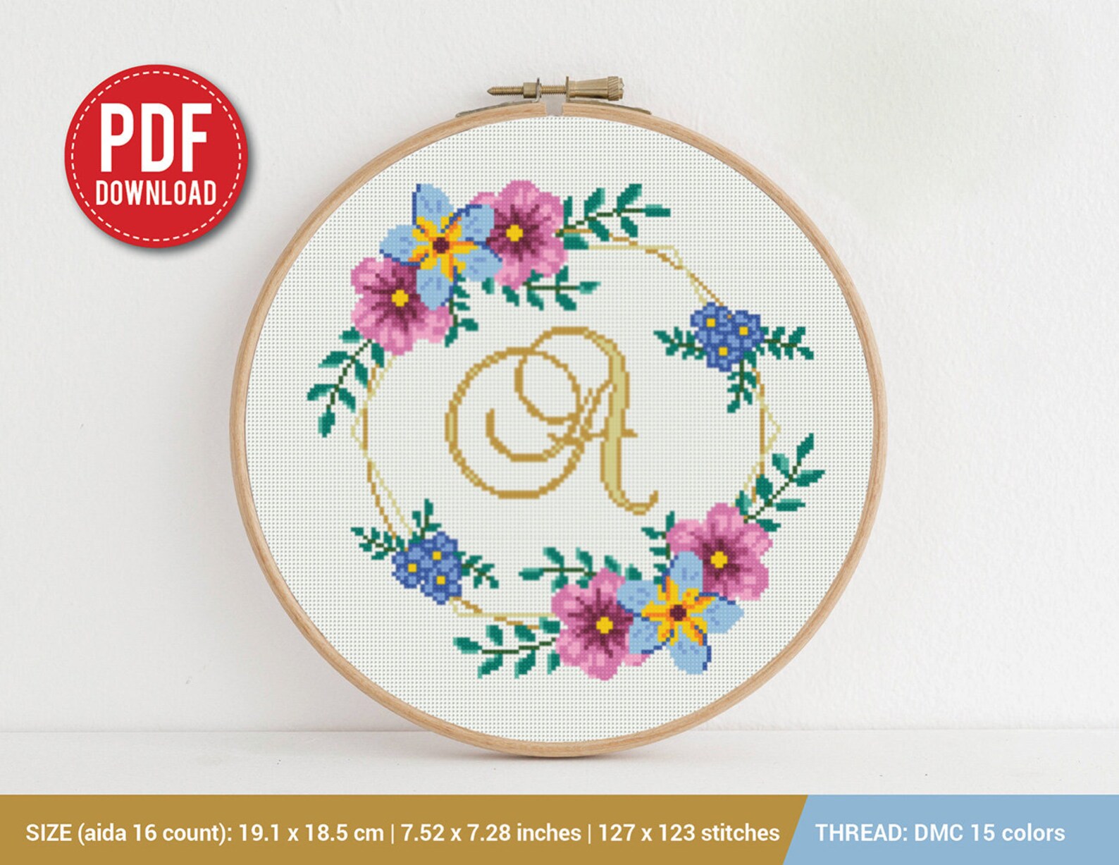 Alphabet Letter A Cross Stitch Pattern Embroidery Pattern - Etsy