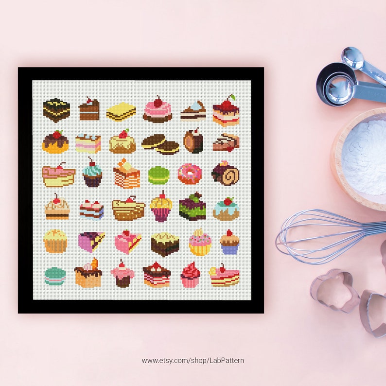 Mini Cake Cross Stitch Pattern Embroidery Pattern Instant - Etsy UK