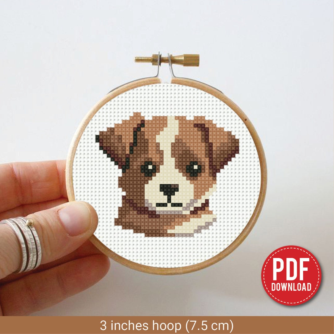 Mini Cute Puppy Cross Stitch Patterns, Contemporary Dog, Animals ...