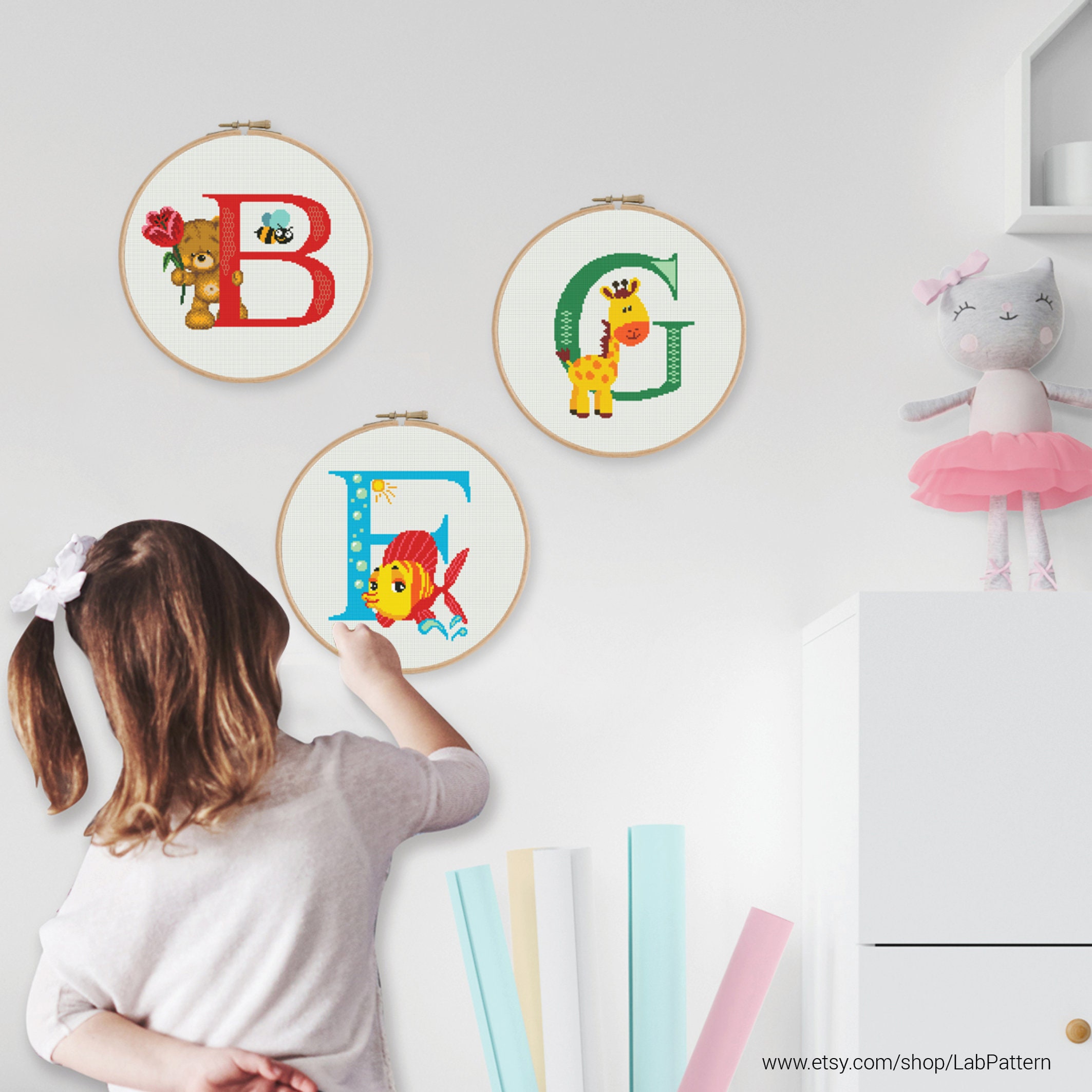 Letter F Fish ABC Cross Stitch Pattern | Embroidery Pattern | Instant ...