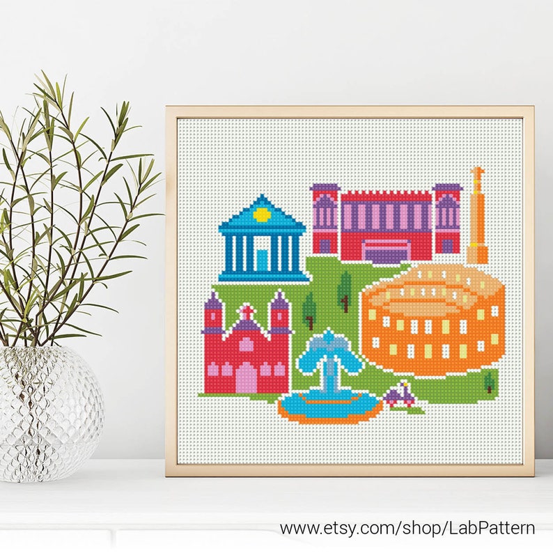 Rome City Cross stitch pattern Embroidery Pattern Instant | Etsy