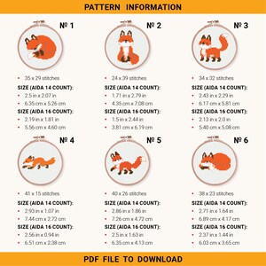 Bundle 6 Mini Foxes Cross Stitch Pattern, Tiny Animal, Nature, Animals ...