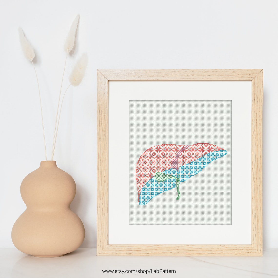 Human Body Liver Cross stitch pattern Embroidery Pattern | Etsy