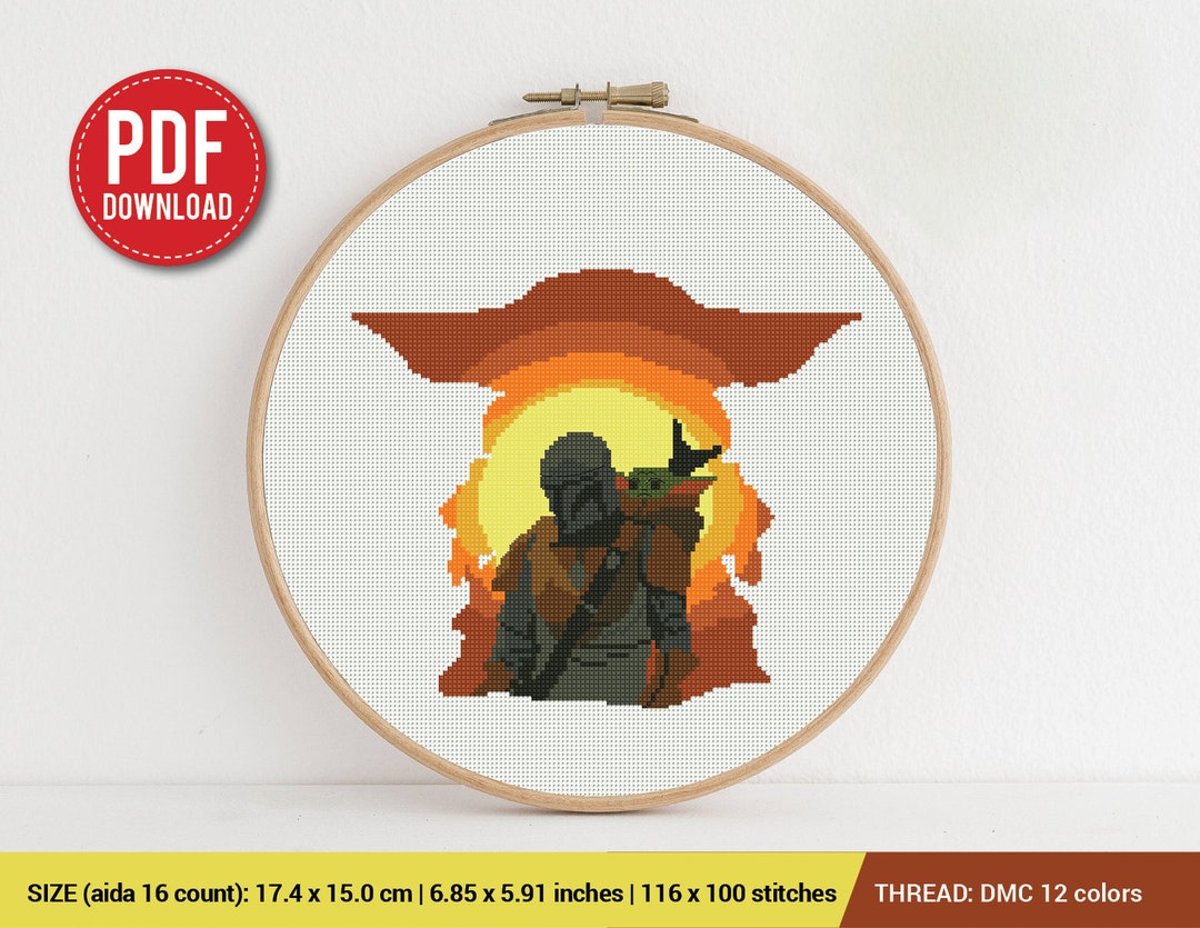 Yoda Silhouette Cross Stitch Pattern | Embroidery Pattern | Instant ...