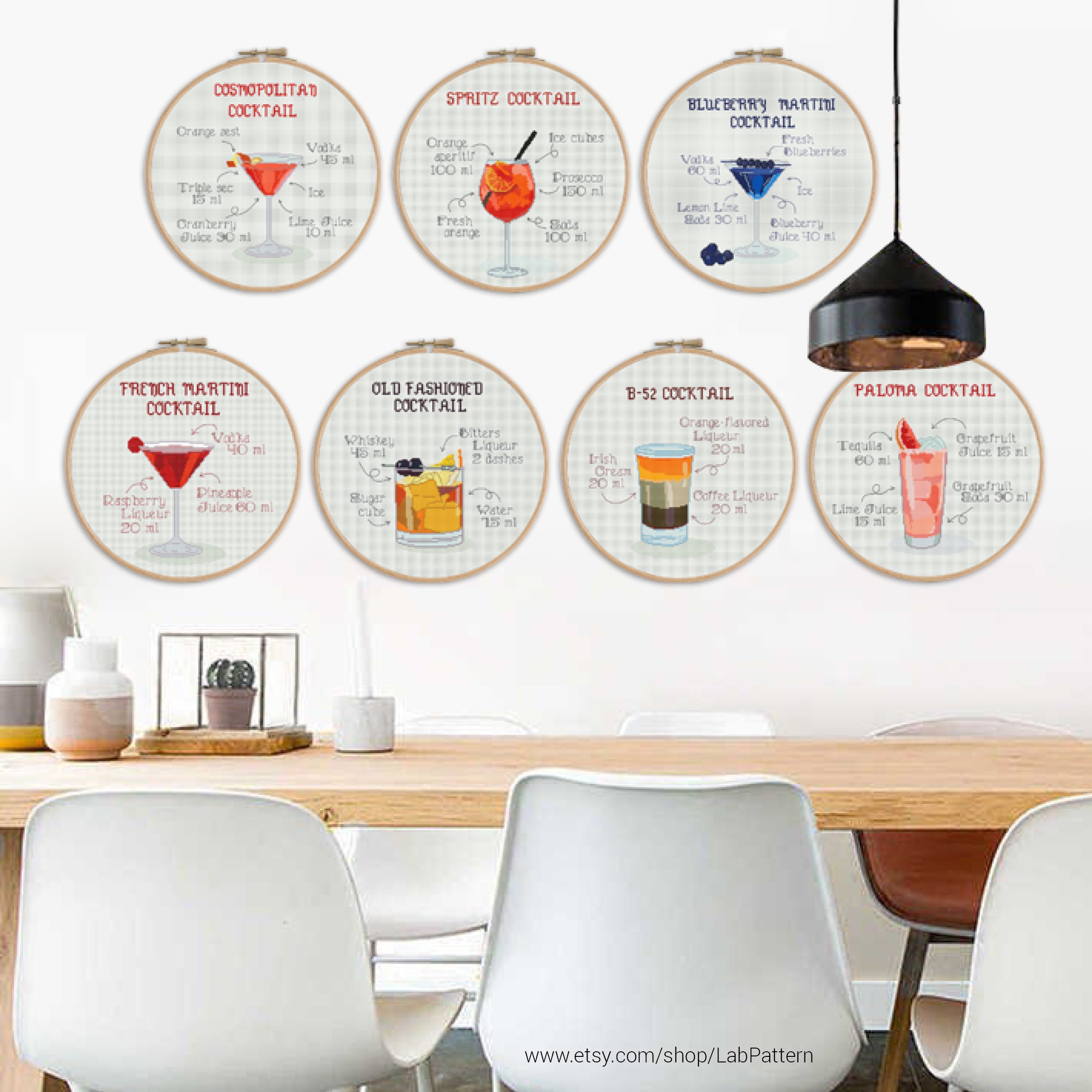 Cocktail French Martini Cross Stitch Pattern Embroidery - Etsy