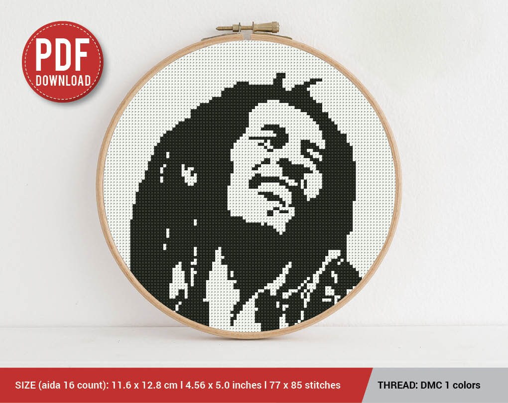 Bob Marley Cross Stitch Pattern Embroidery Pattern Instant - Etsy