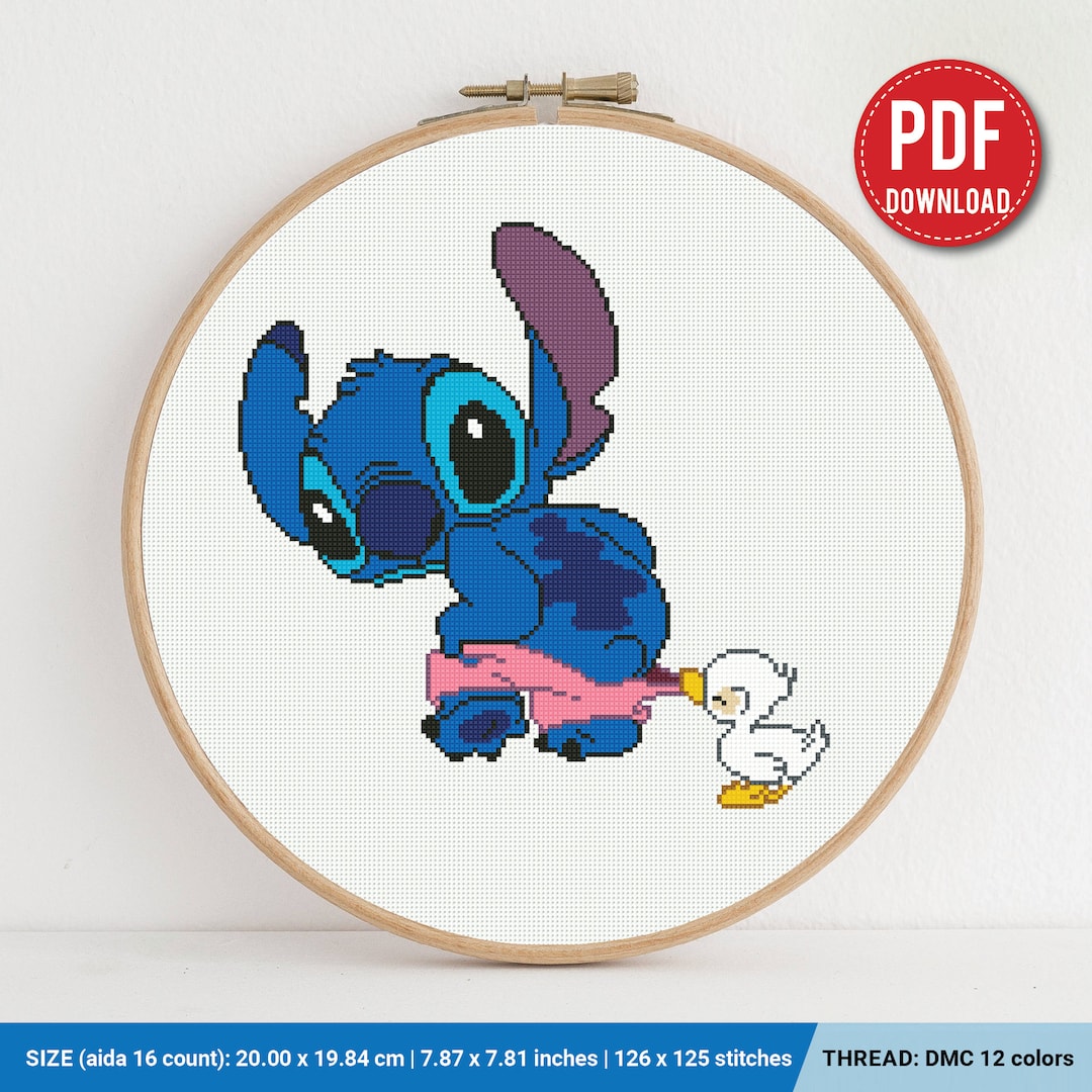 Lilo and Stitch, Duck Cross Stitch Pattern, Baby, Love Hawaii, Nursery ...