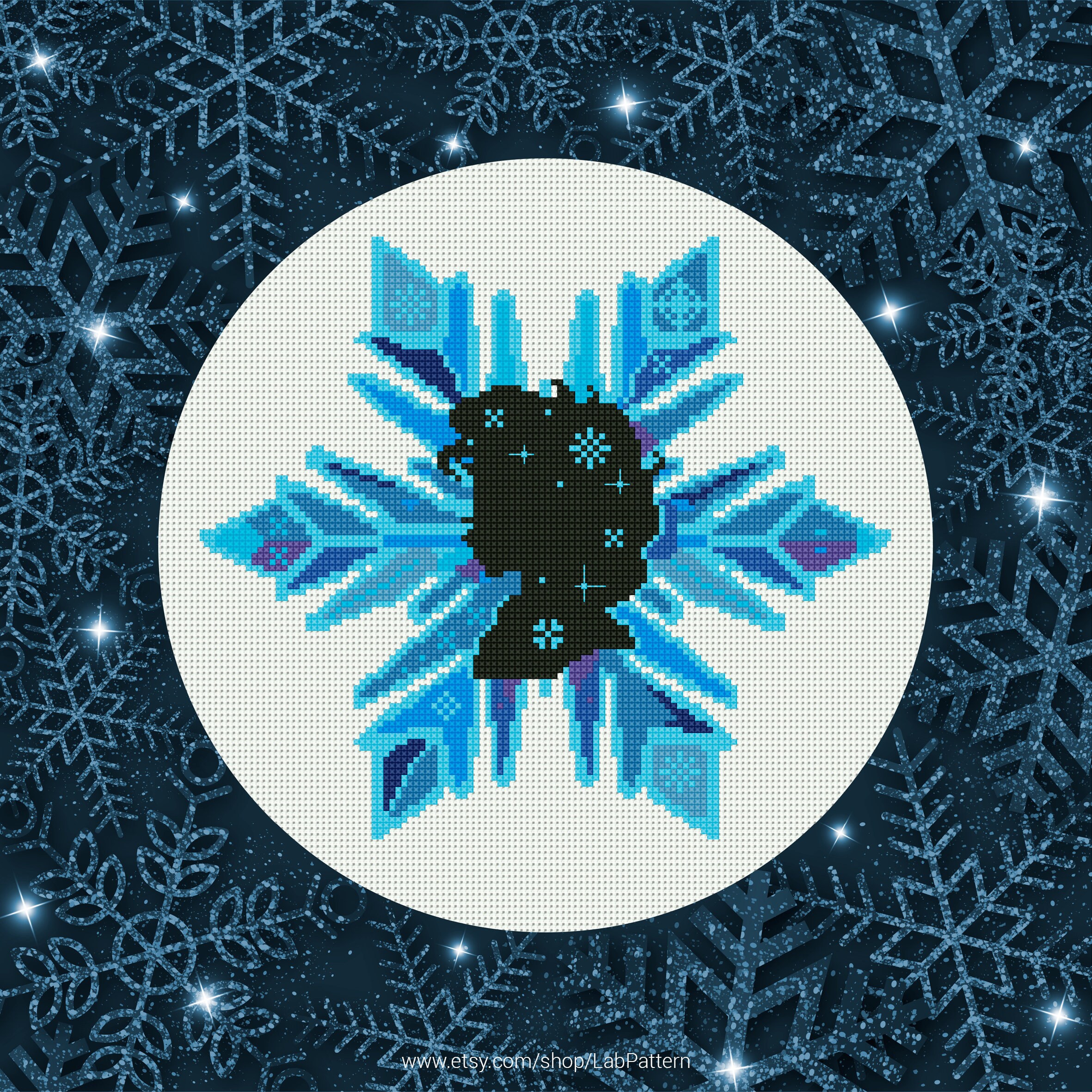 Elsa Frozen Snowflake Cross Stitch Pattern | Embroidery Pattern ...