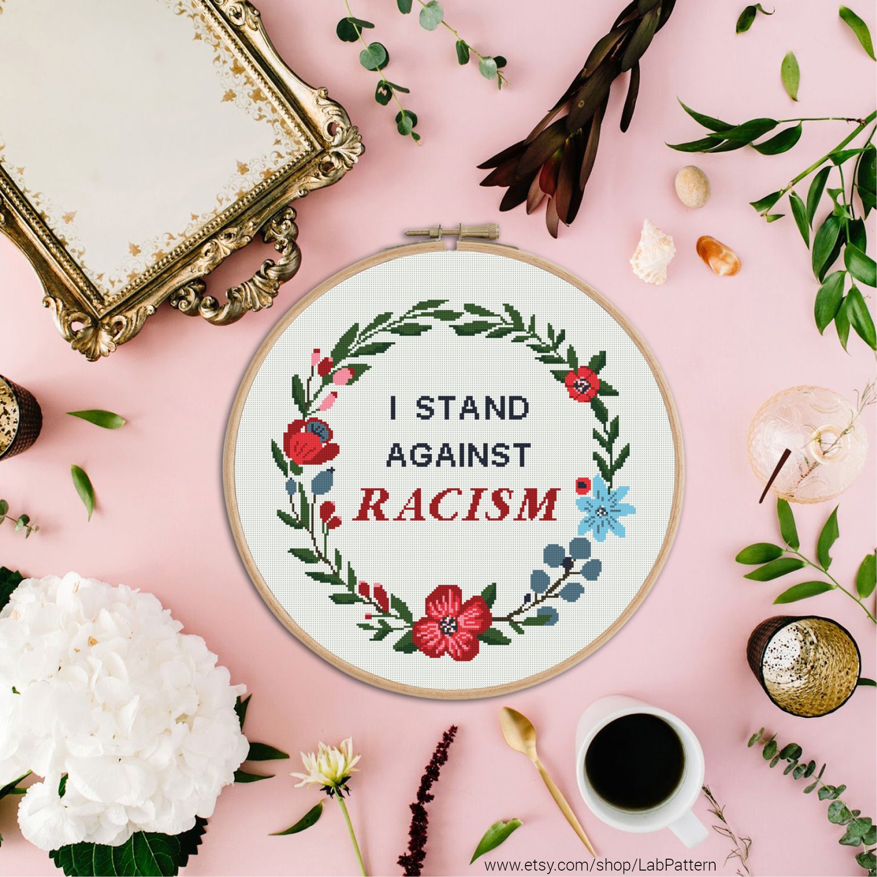 I Stand Against Racism BLM Cross Stitch Pattern Embroidery | Etsy