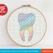 Human Body Tooth Cross Stitch Pattern Blackwork| Embroidery Pattern ...