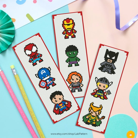 Superhero Cross Stitch Bookmark Patterns Create A Cross Stitcher