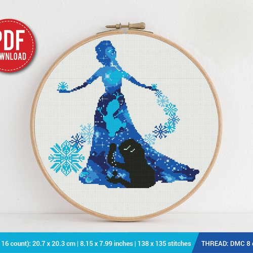 Elsa Frozen Cross Stitch Pattern Embroidery Pattern - Etsy
