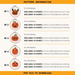 Bundle 10 Mini Pumpkin Cross Stitch Patterns, Halloween, Trick or Treat ...