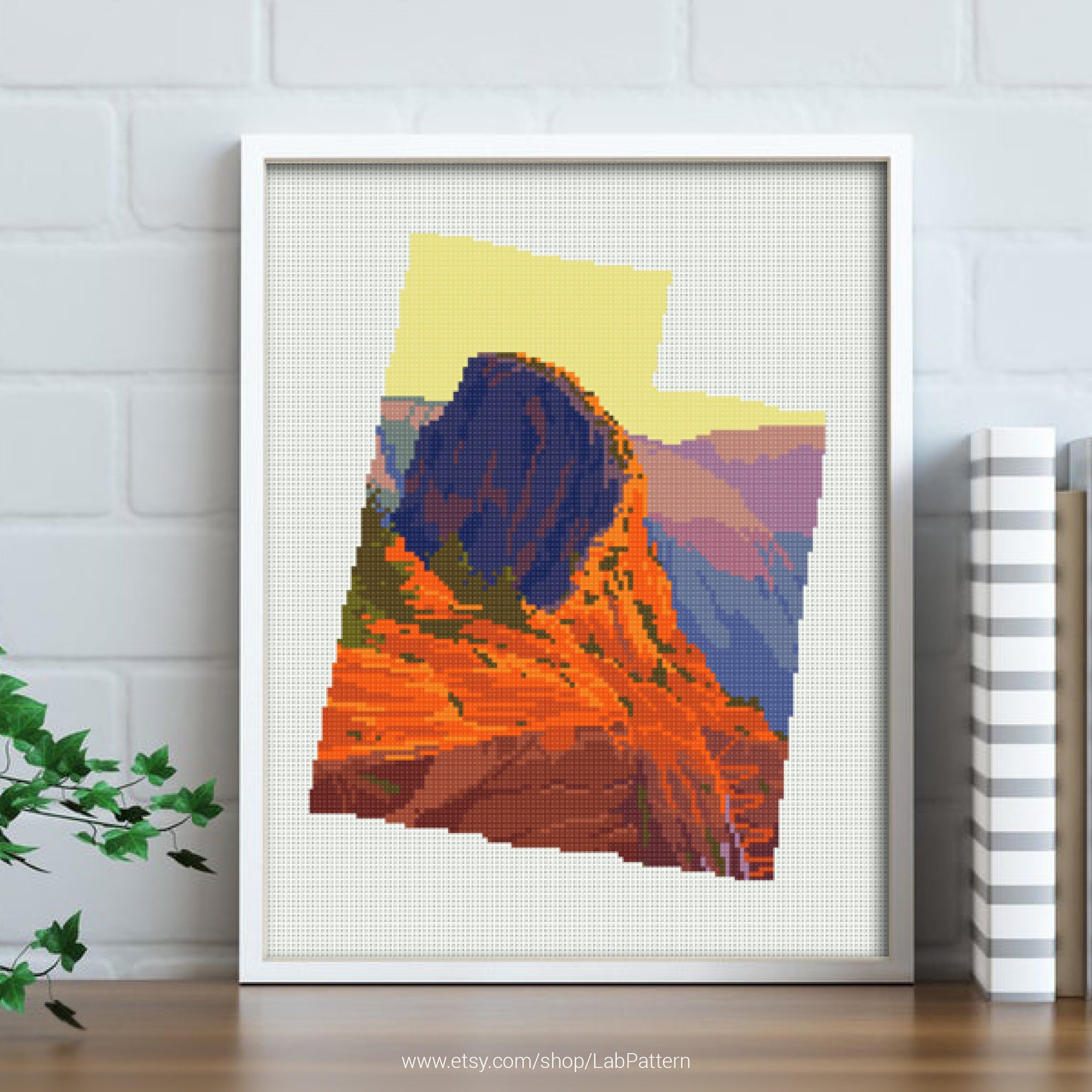 Utah State Silhouette Cross stitch pattern Embroidery | Etsy