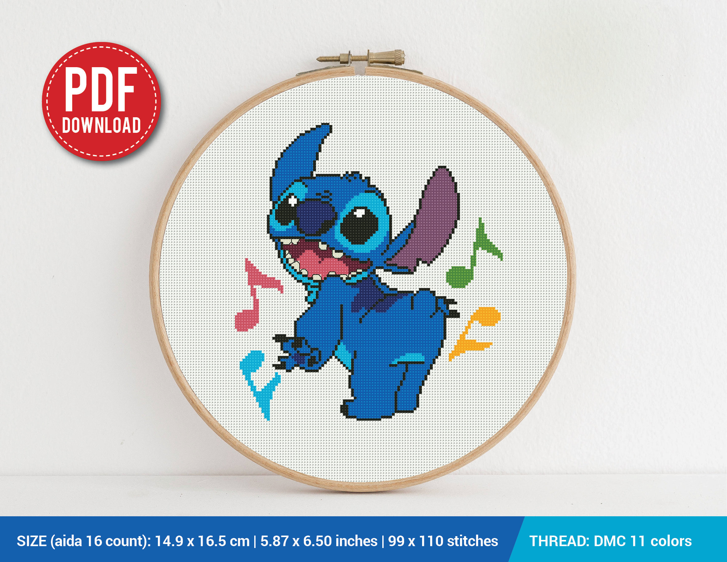 Lilo and Stitch Notes Cross Stitch Pattern Embroidery - Etsy