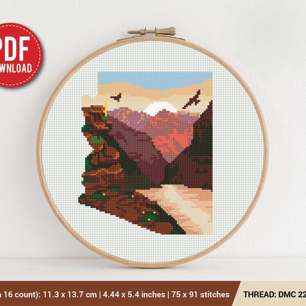 Arizona Cross Stitch Pattern - Etsy
