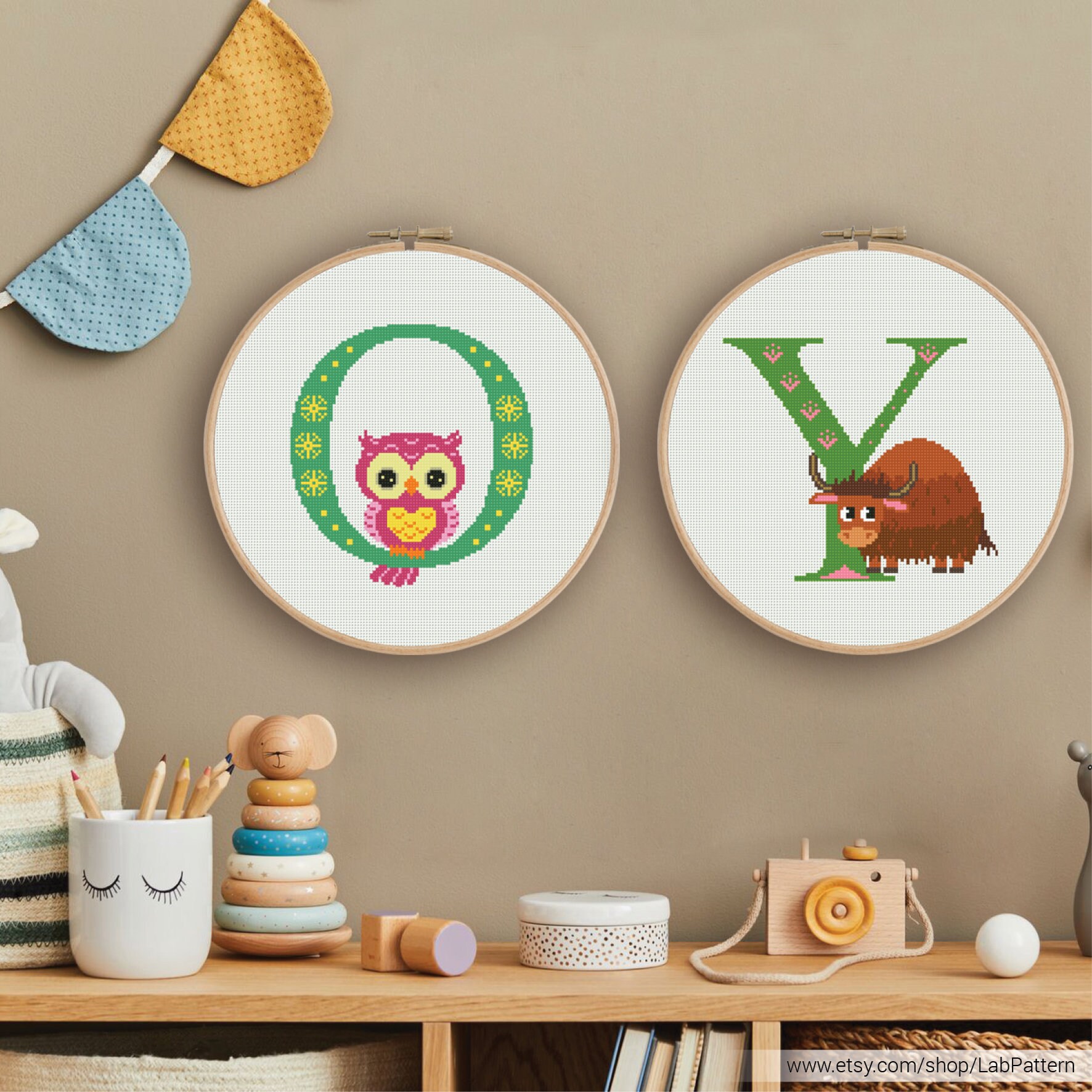 Letter Y Yak ABC Cross Stitch Pattern Embroidery Pattern - Etsy