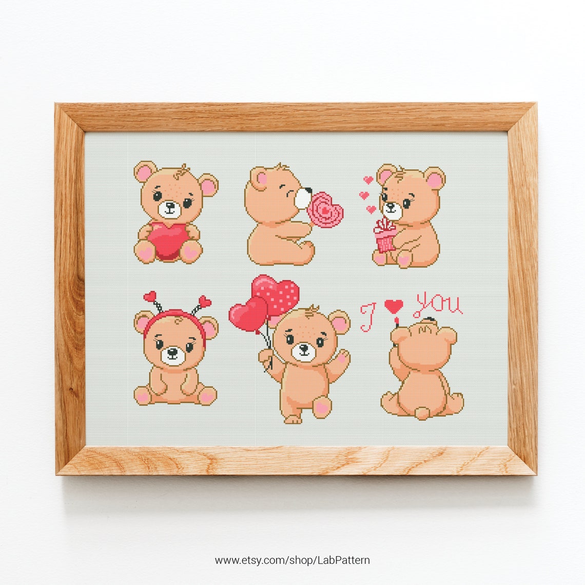 Bear Cub Set 6 Cross Stitch Pattern Embroidery Pattern - Etsy