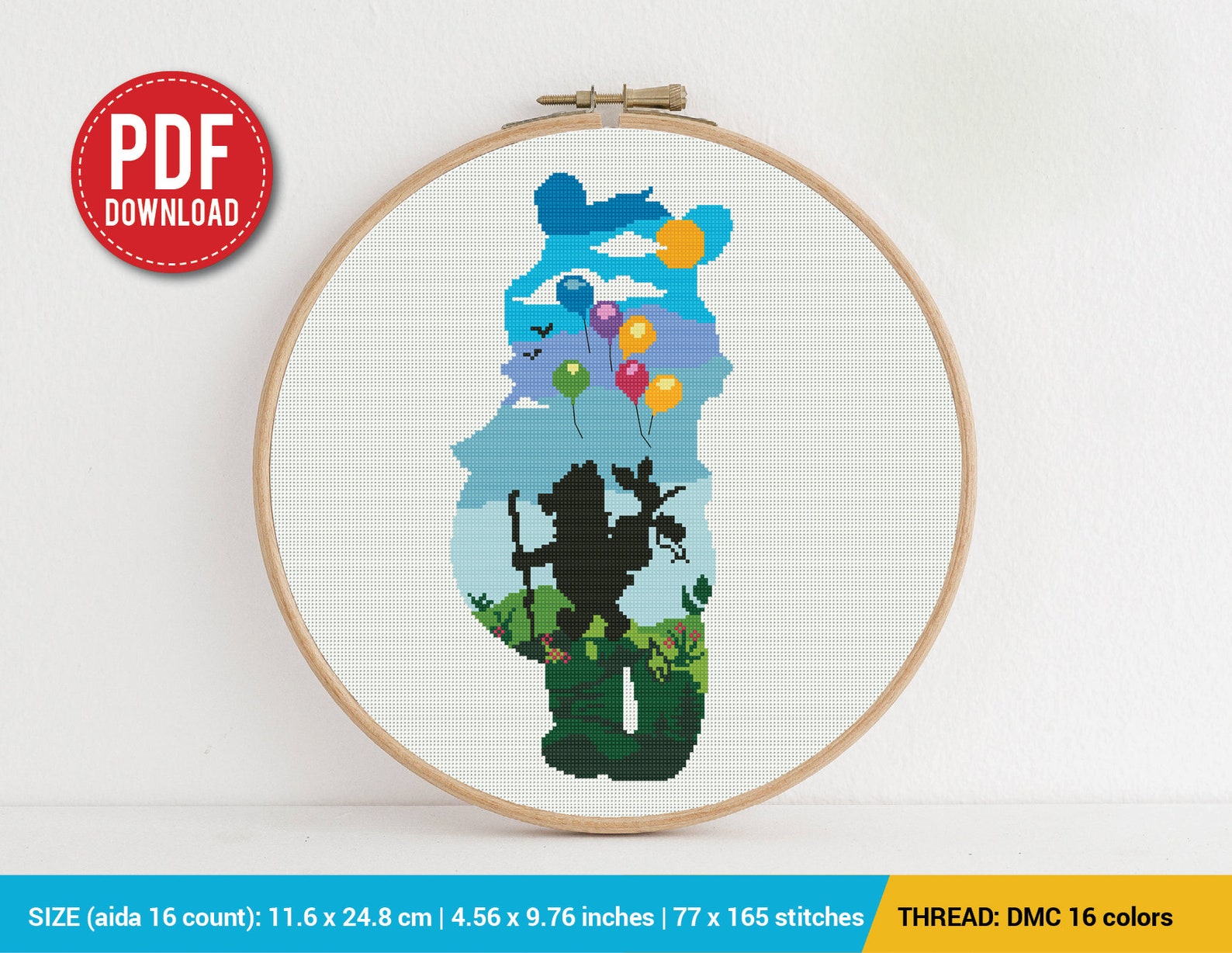 Winnie the Pooh Cross stitch pattern Embroidery Pattern | Etsy