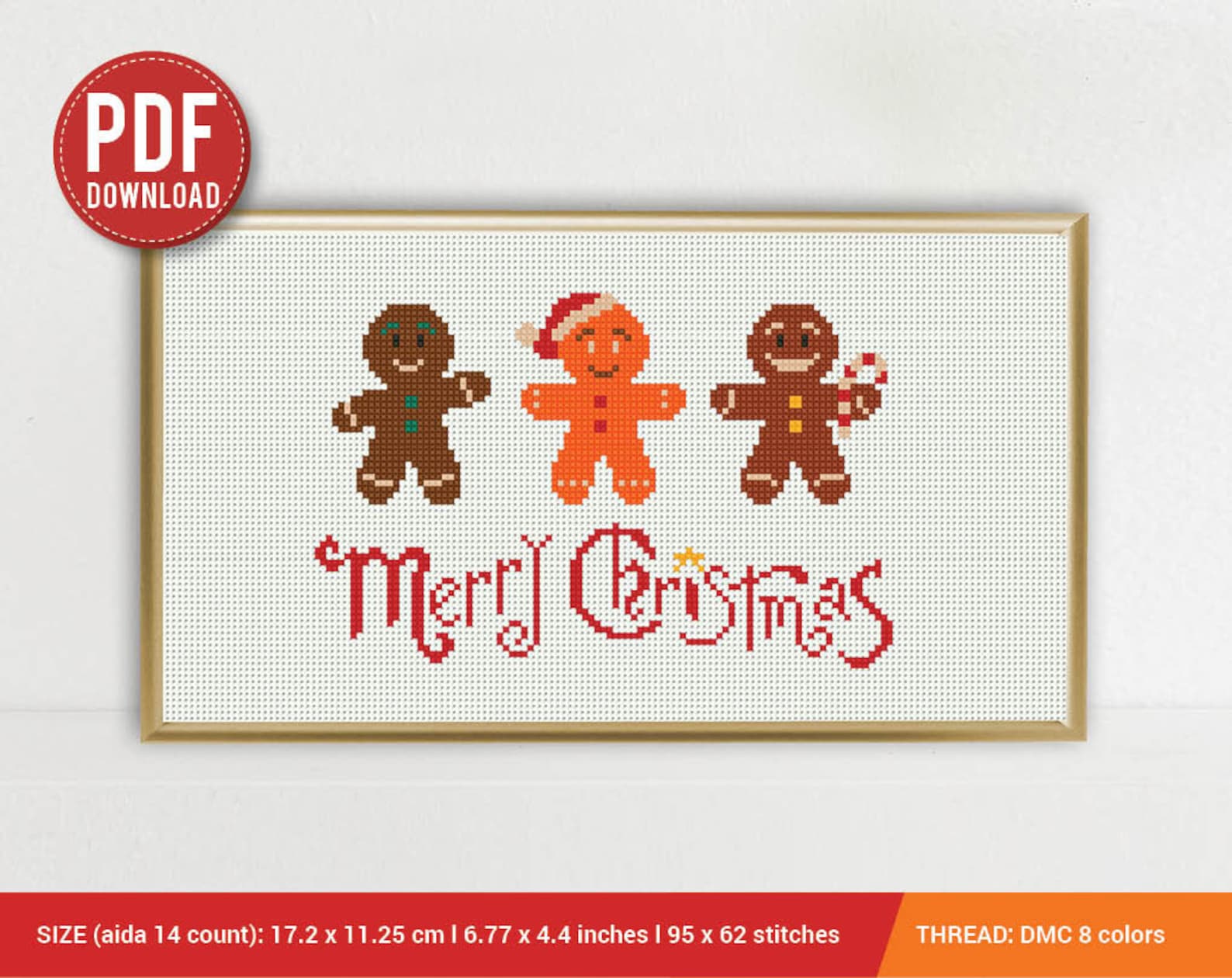 Gingerbread Man Cookies Cross Stitch Pattern Embroidery | Etsy