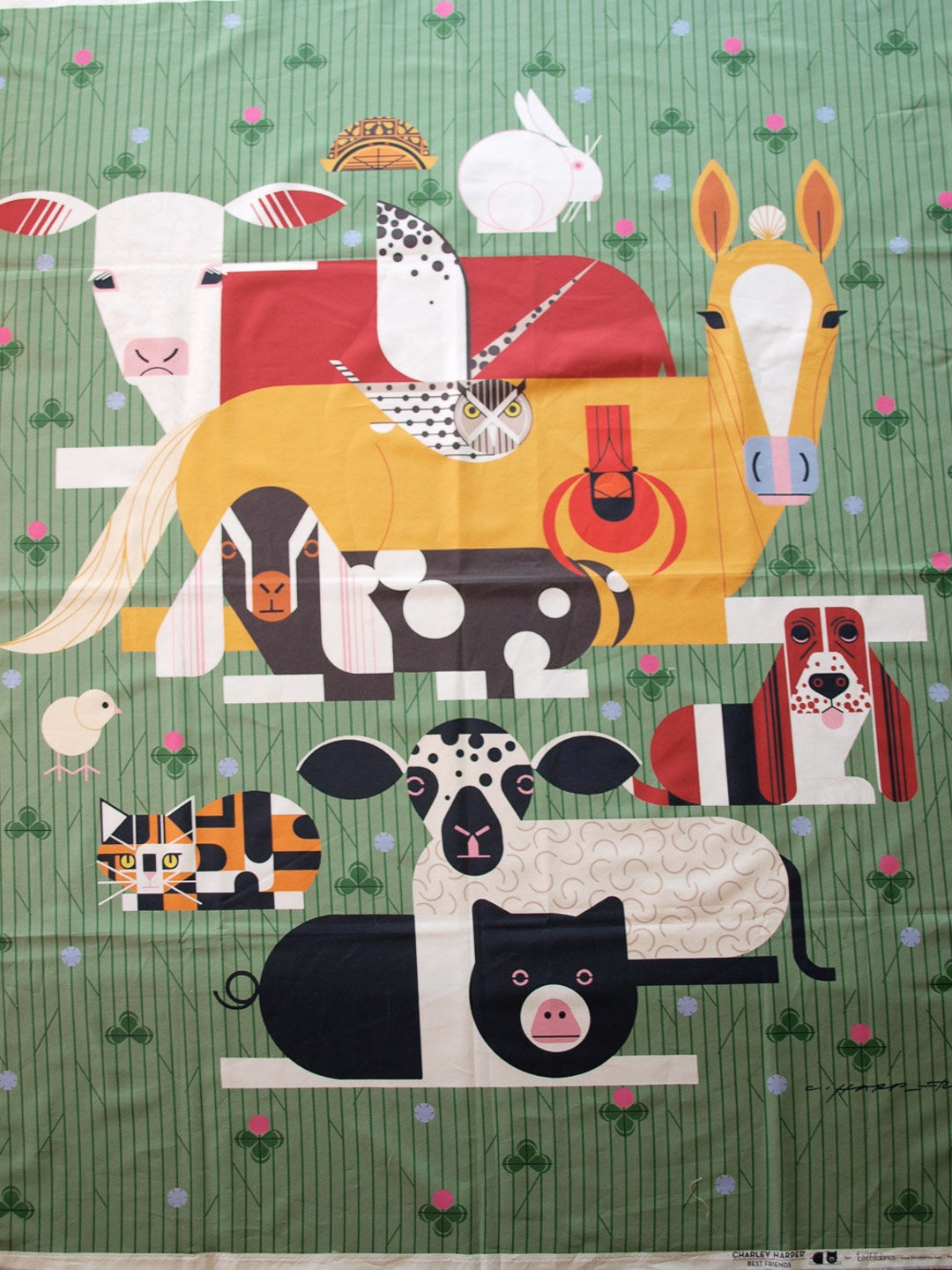 Birch Fabric Charley Harper Best Friends Collection, Best Friends panel ...