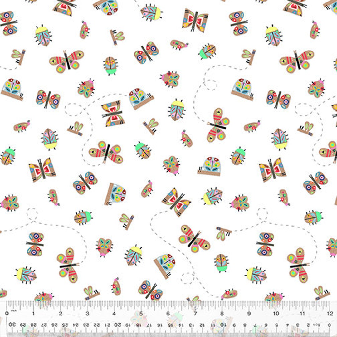 Anthology Fabric Cut and Paste Collection, Tiny Friends (white) (53616 ...