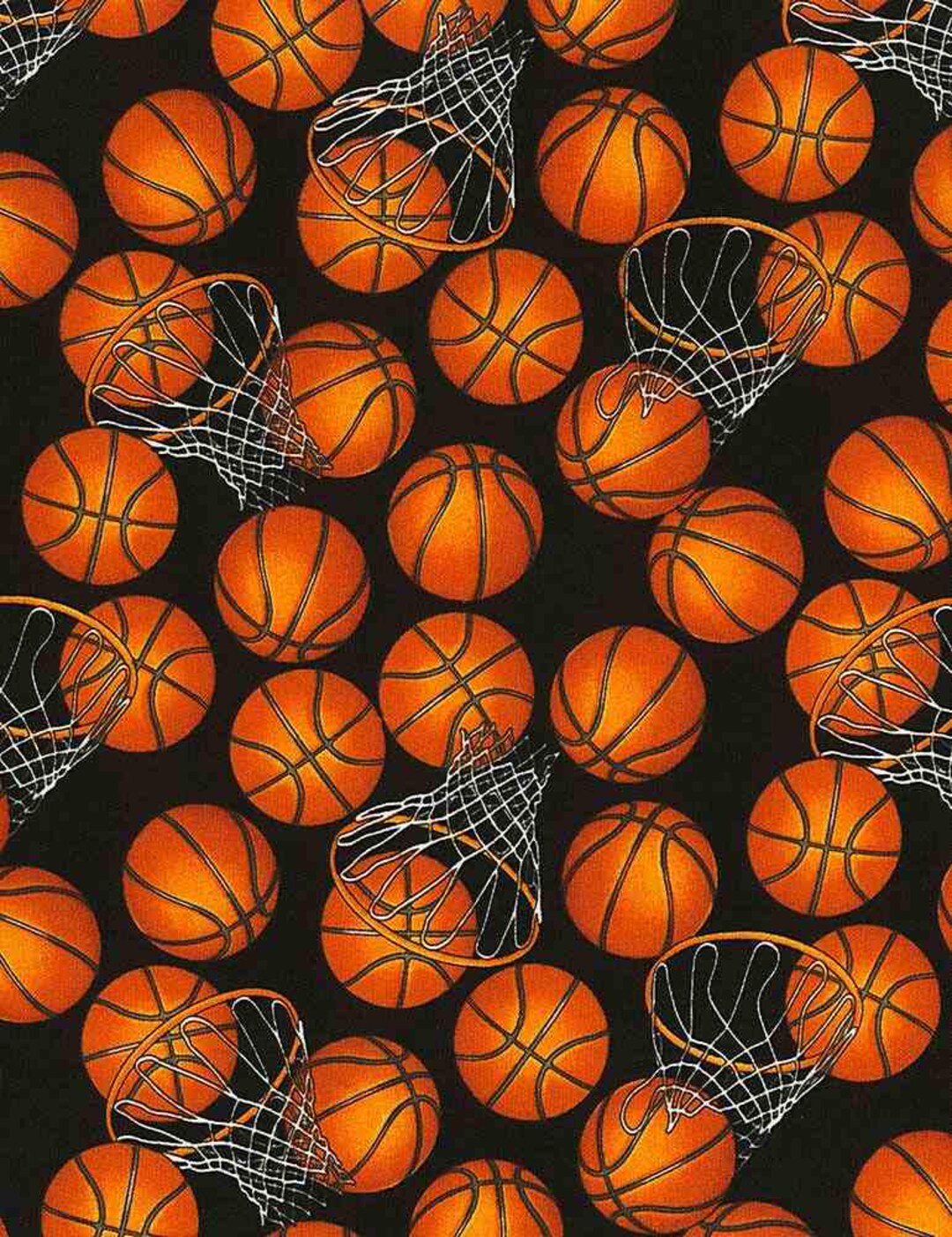 Timeless Treasures Fabric Fitness Fanatic Collection, Basketball and ...