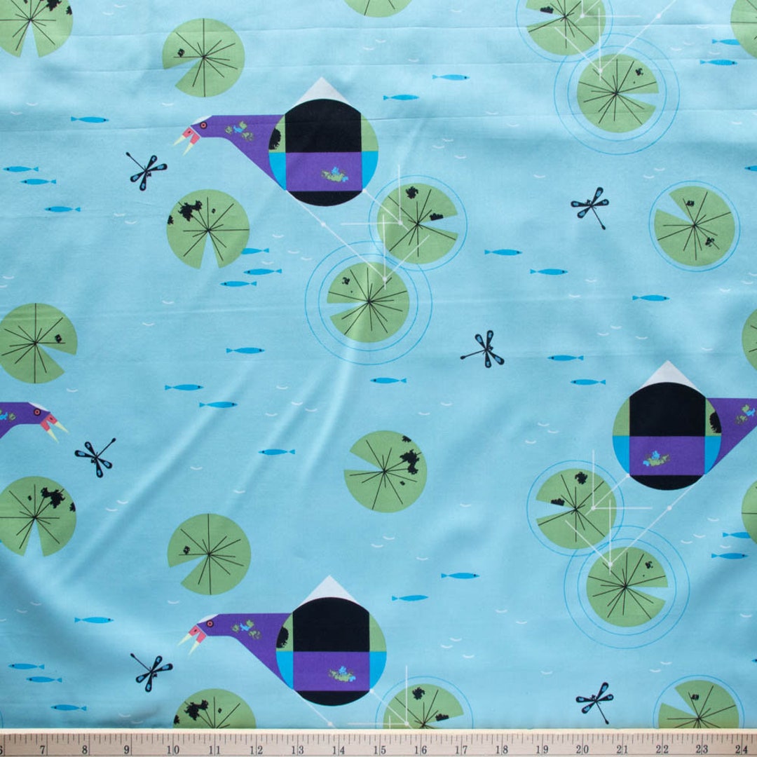 Birch Fabric Charley Harper Lakehouse 2021 Collection, Purple Gallinule ...