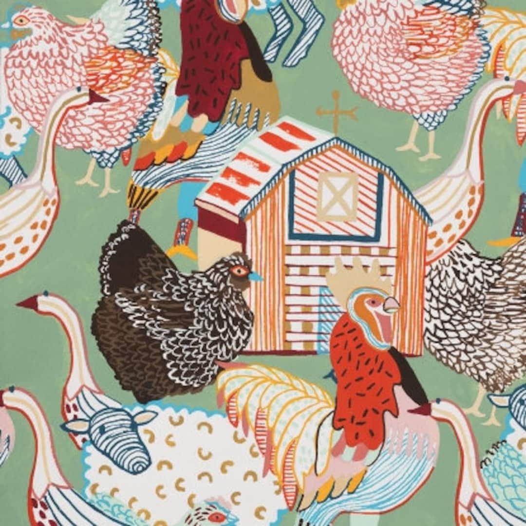 Alexander Henry Fabric the Ghastlies Collection, Rainbow Roost (sage ...