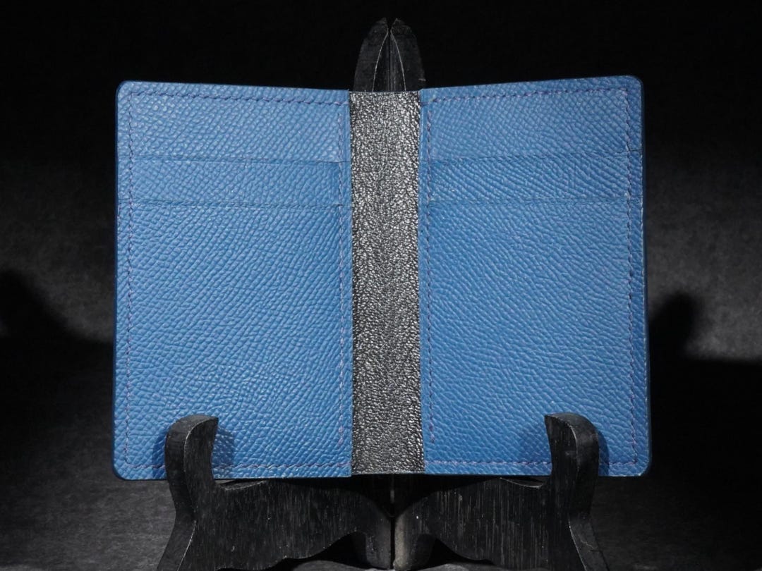 Cool Blue Vertical Bifold Wallet, Unique Colorful Aesthetic 6 Pocket ...