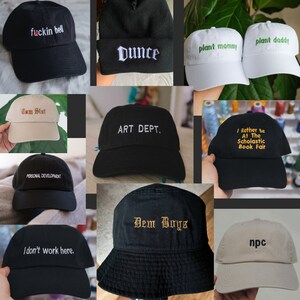 Your Text Here Embroidered Hat Dad Cap - Etsy