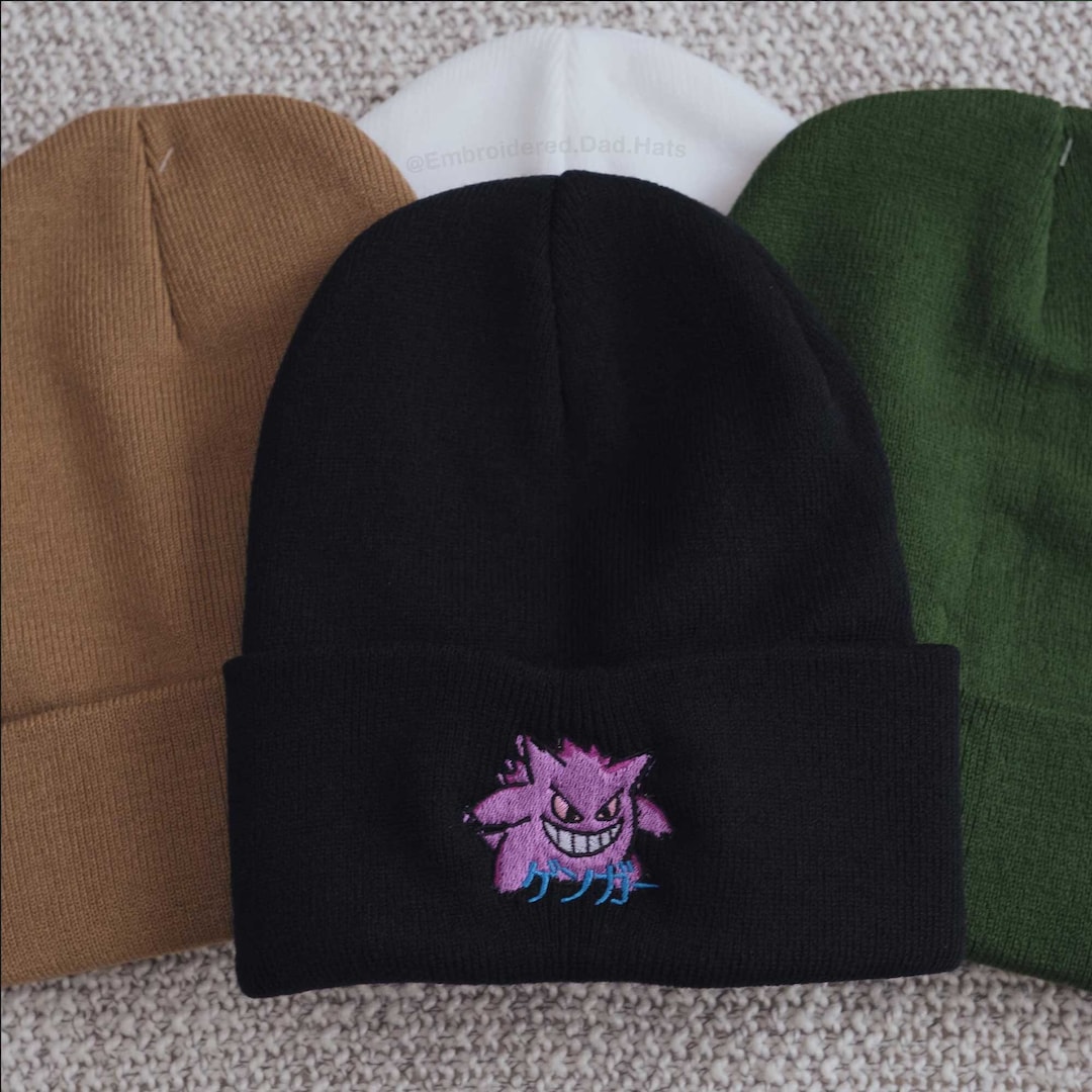 Gengar 90s Anime Embroidered Beanie - Etsy
