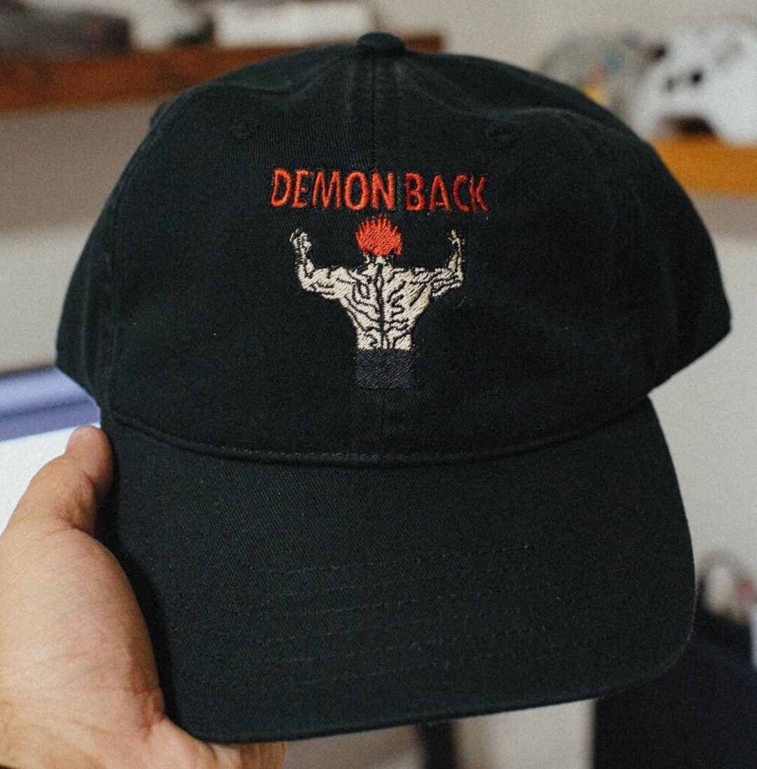 Demon Back Embroidered Dad Hat - Etsy