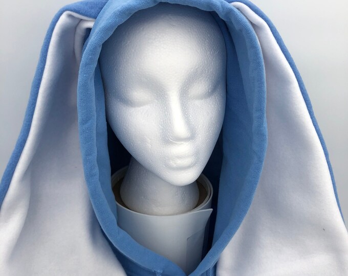 Blue Rabbit Hoodie With Long Blue and White Ears! - Etsy