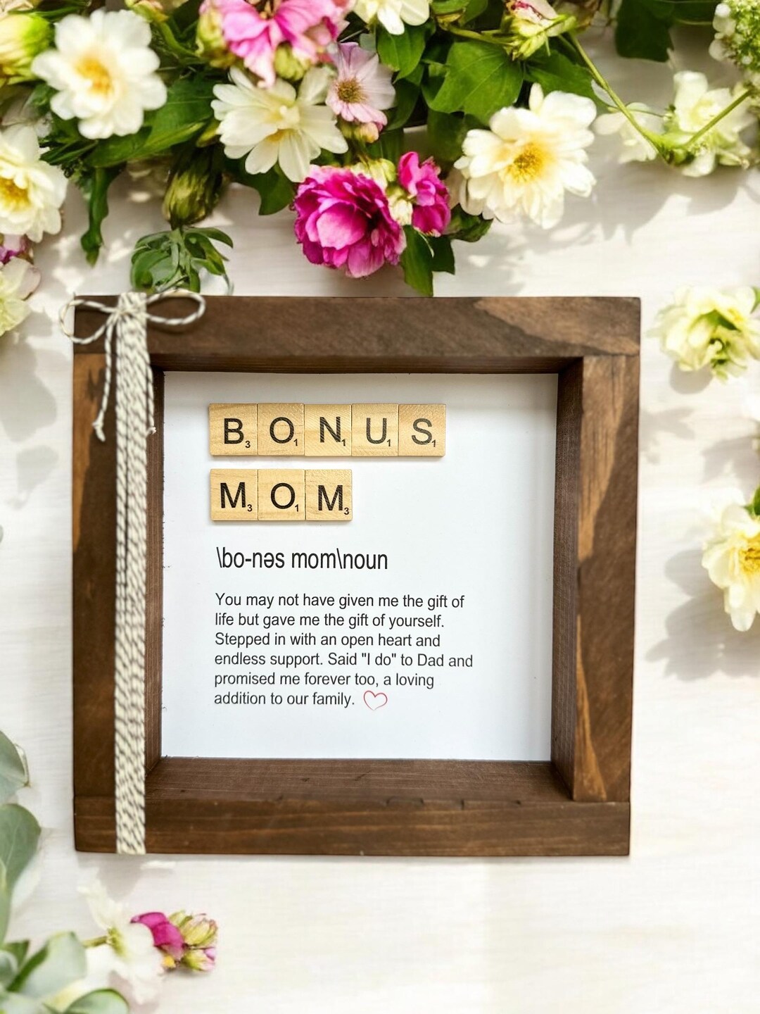 Personalized Bonus Mom Scrabble Tile Frame, Stepmom Gift - Etsy