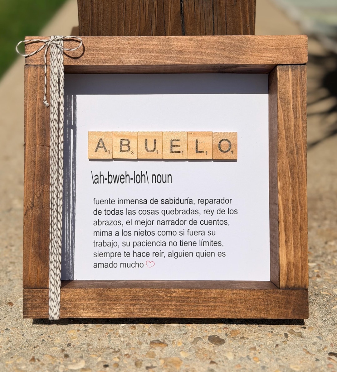 Personalized Abuelo Definition Sign: Spanish Grandfather Gift, Grandpa ...