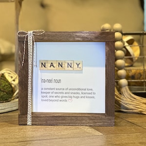 Nanny Definition Frame: Godmother Gift, Nany Christmas, Nanny Decor - Etsy