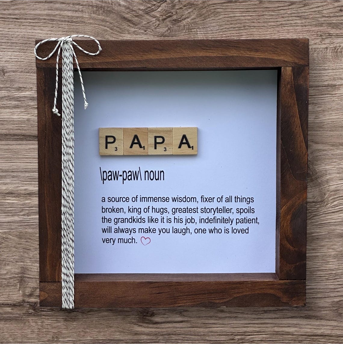 Papa Definition Frame: Scrabble Tile Grandparent Gift - Etsy