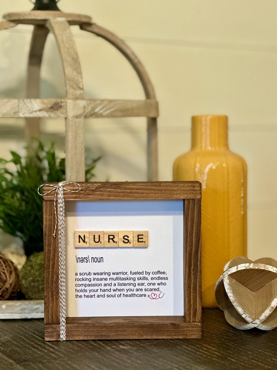 Personalized Nurse Definition Scrabble Tile Art - RN Gift, Hospital ...