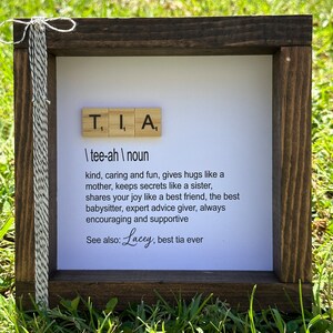 Personalized Tia Gift, Tia Sign, Mother Day Gift, Tia Meaning, Sister ...