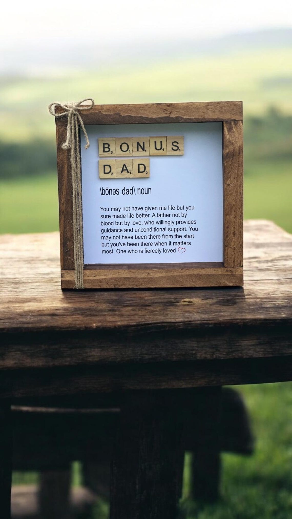 Personalized Bonus Dad Definition, Scrabble Tile Art, Walnut Frame - Etsy
